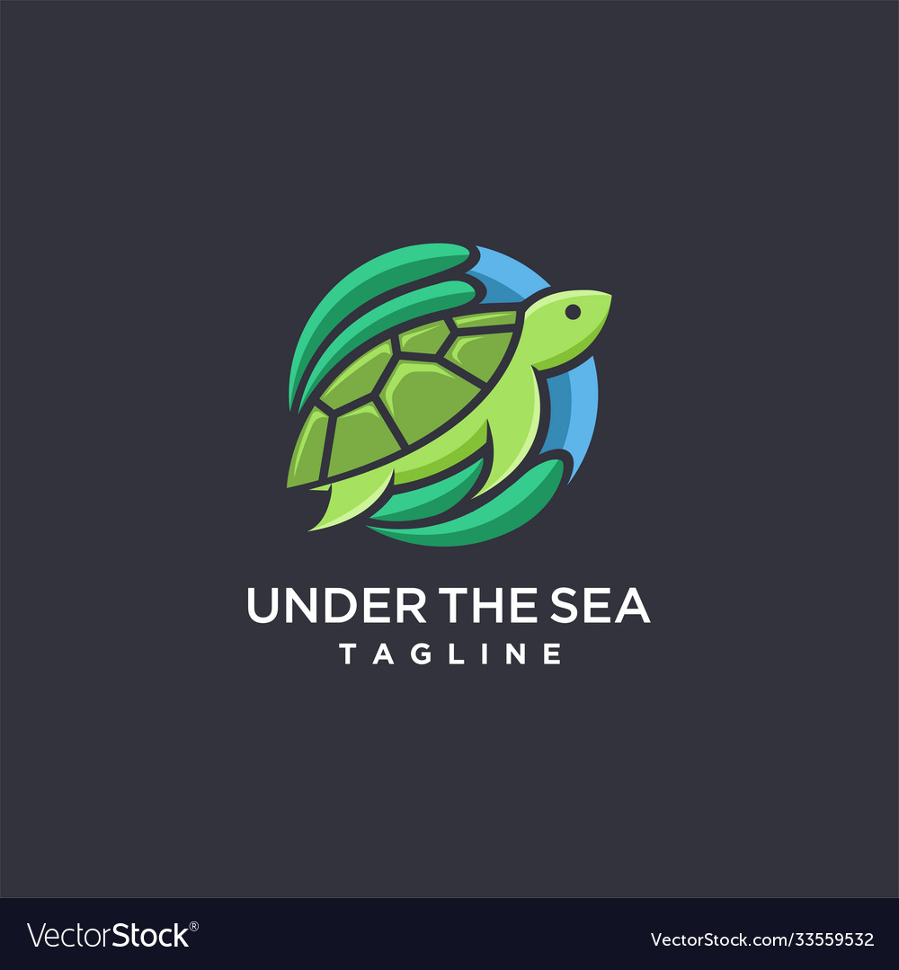Modern colorful coral logo turtle logo icon Vector Image