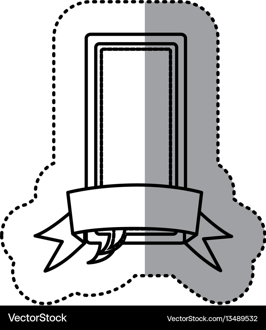 Monochrome contour sticker of large rectangle Vector Image