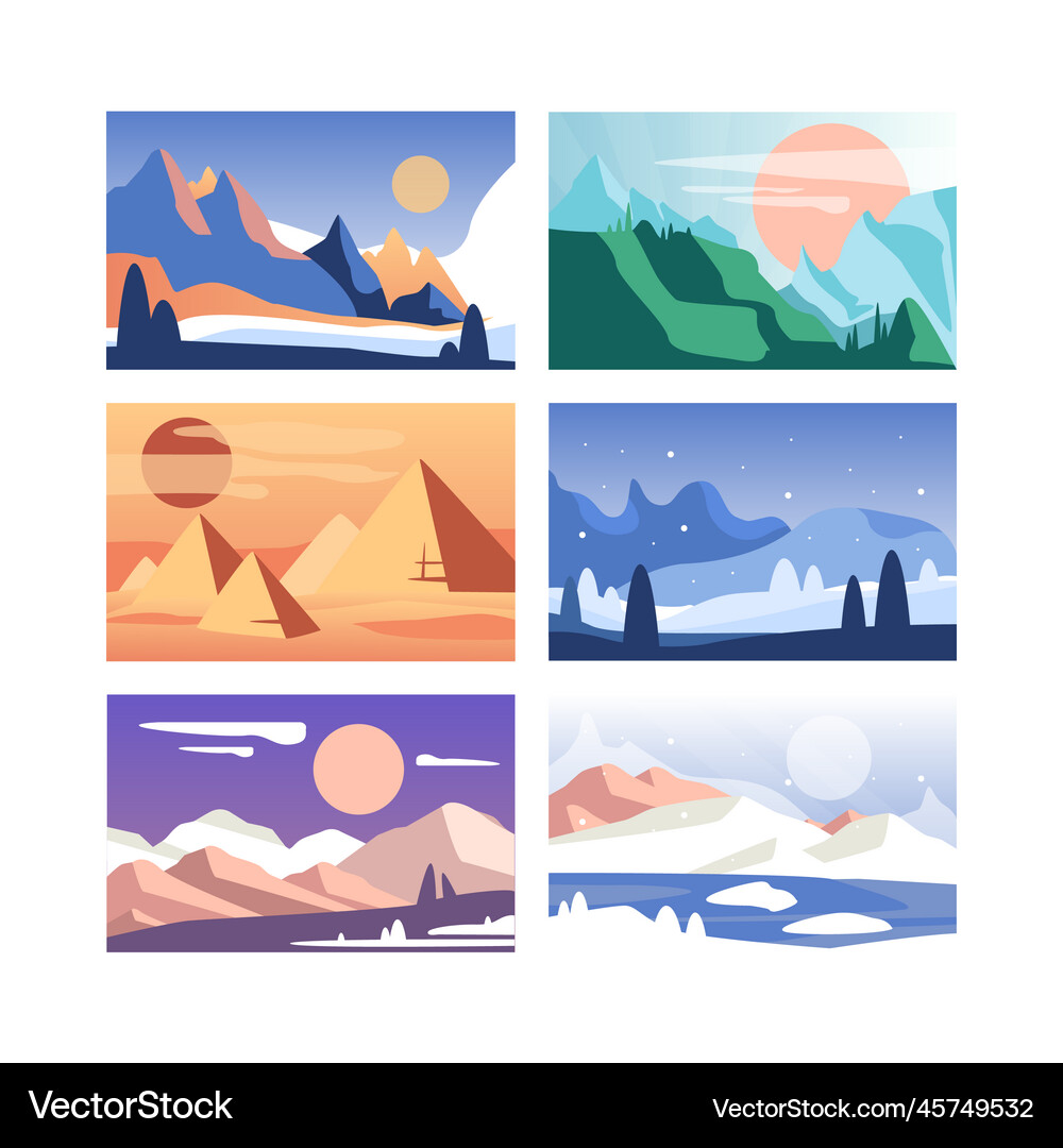 Nature mountain scene and landscape view with Vector Image
