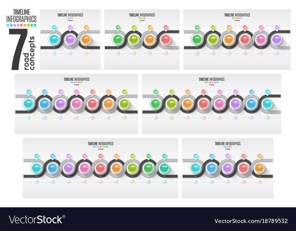 Navigation map infographic timeline concepts Vector Image
