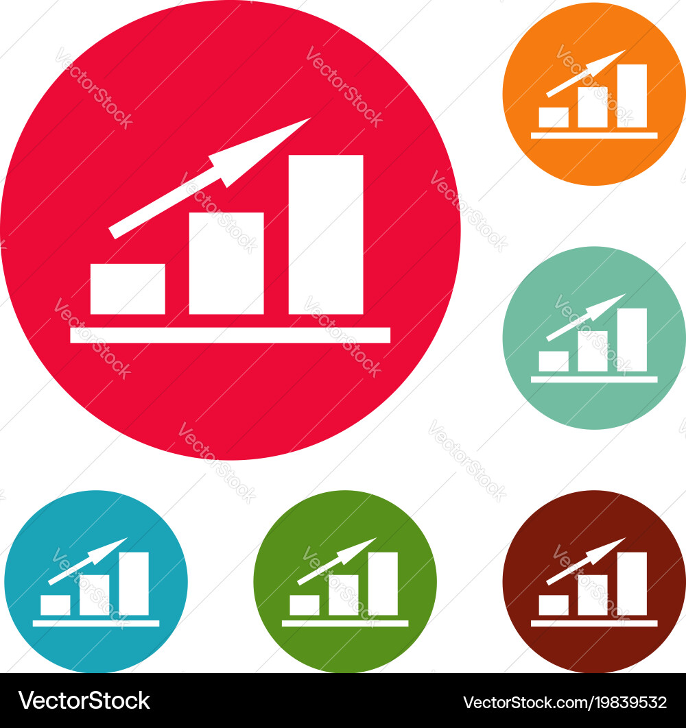 New chart icons circle set Royalty Free Vector Image