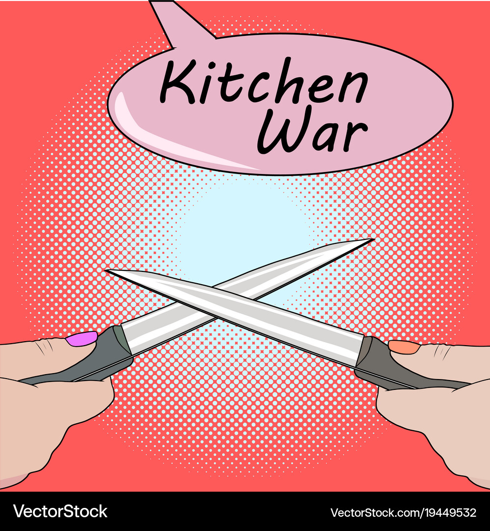 Pop art girls having argument fight Royalty Free Vector