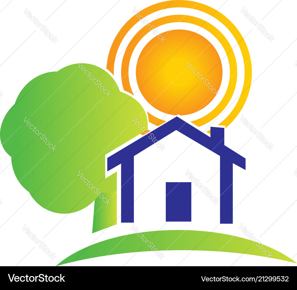 Simple house and community symbol logo Royalty Free Vector