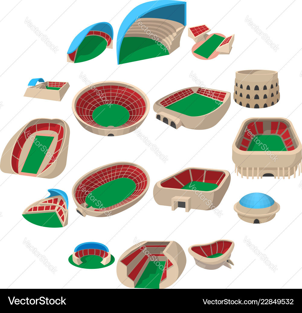 Stadium cartoon icons Royalty Free Vector Image