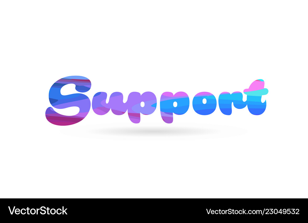 Support pink blue color word text logo icon Vector Image