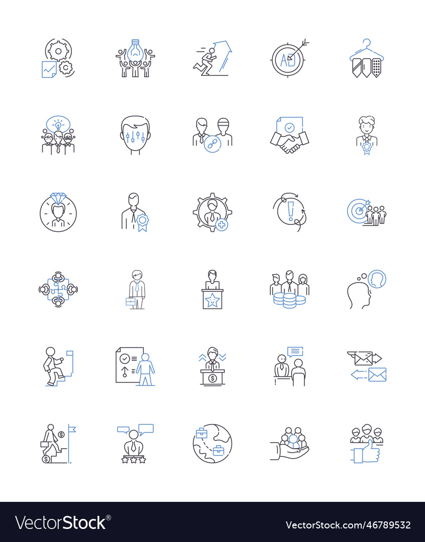 Upper hierarchy line icons collection boss Vector Image