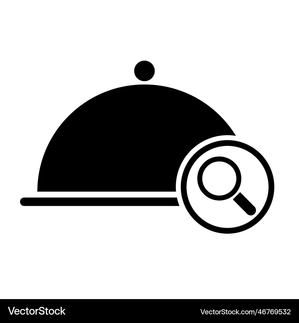 Waiter tray icon dish menu restaurant web symbol Vector Image