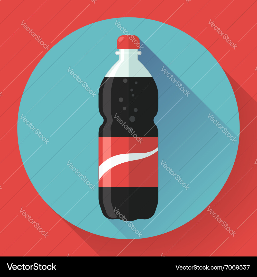 Bottle of cola soda flat Royalty Free Vector Image