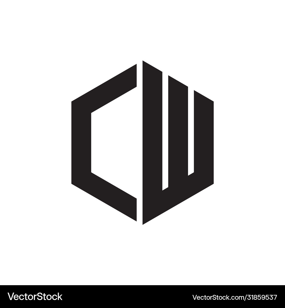 C w letter logo hexagon design concept Royalty Free Vector