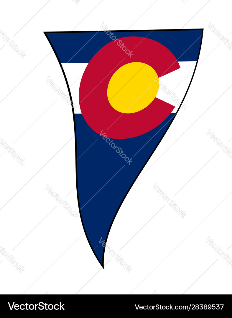 Colorado state flag as a waving bunting triangle Vector Image