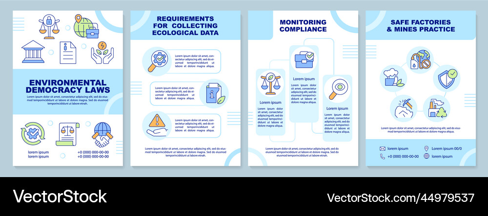 Environmental democracy law blue brochure template