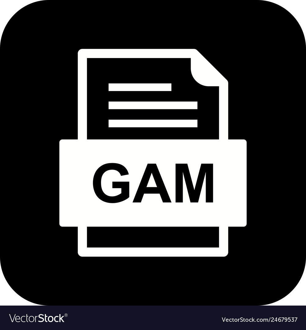 Gam file document icon Royalty Free Vector Image