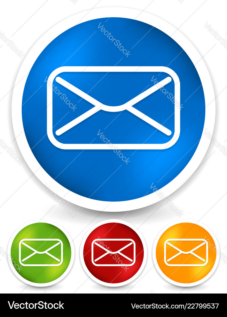 Icons with email envelope or letter symbol eps10 Vector Image
