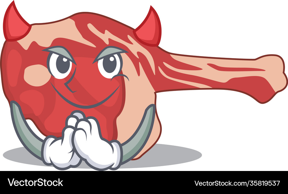 Leg lamb clothed as devil cartoon character Vector Image