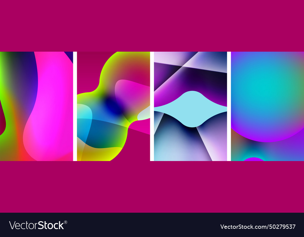 Liquid abstract shapes with gradient colors Vector Image