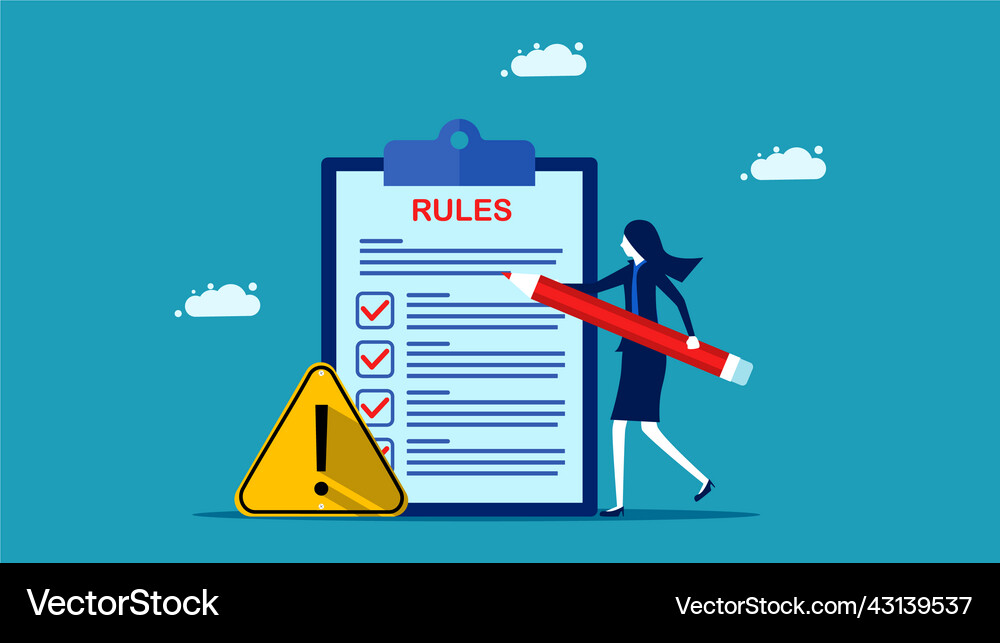 Rules and guidelines legal conditions Royalty Free Vector