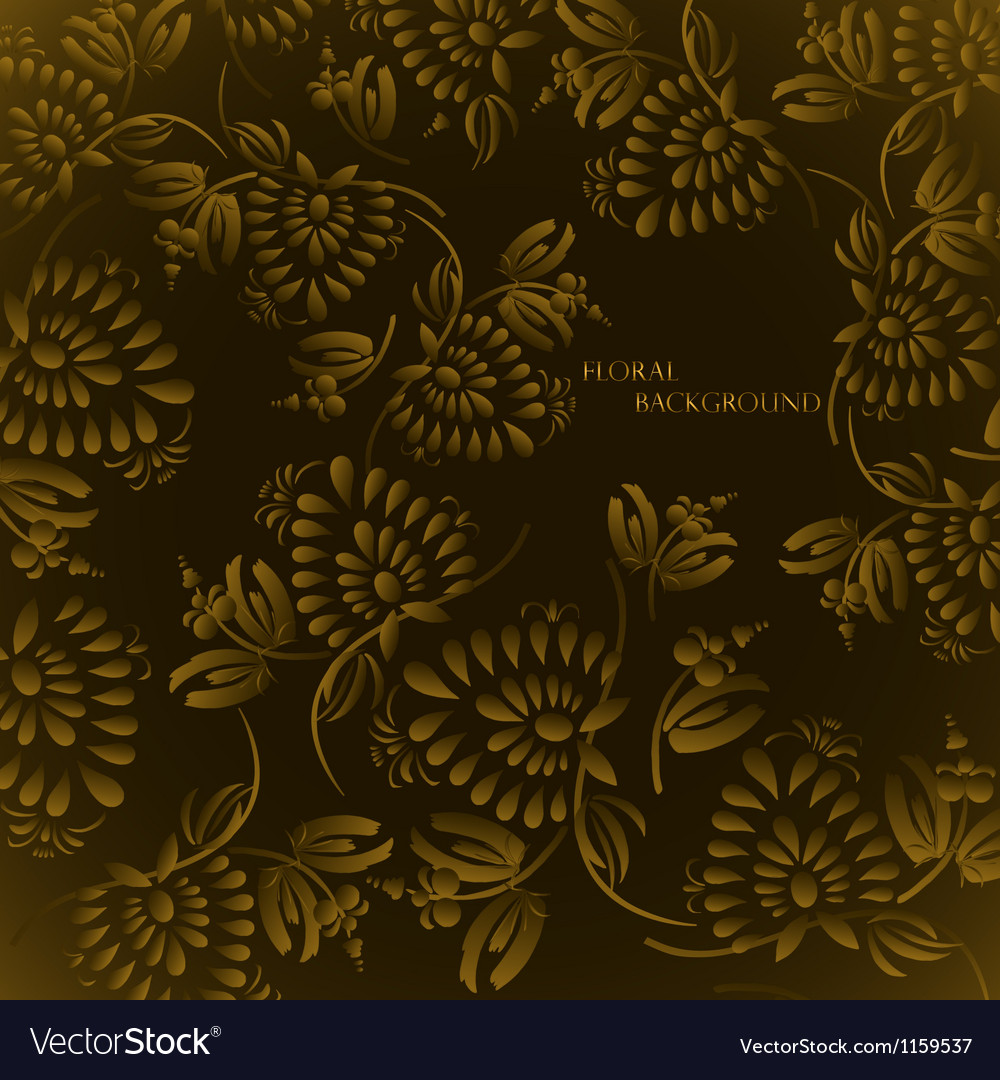 Seamless floral background pattern with gold Vector Image