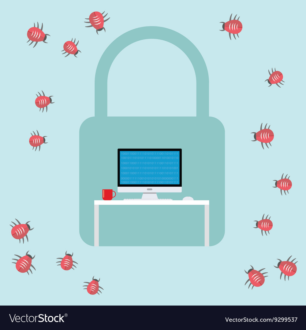 Security virus malware attack Royalty Free Vector Image