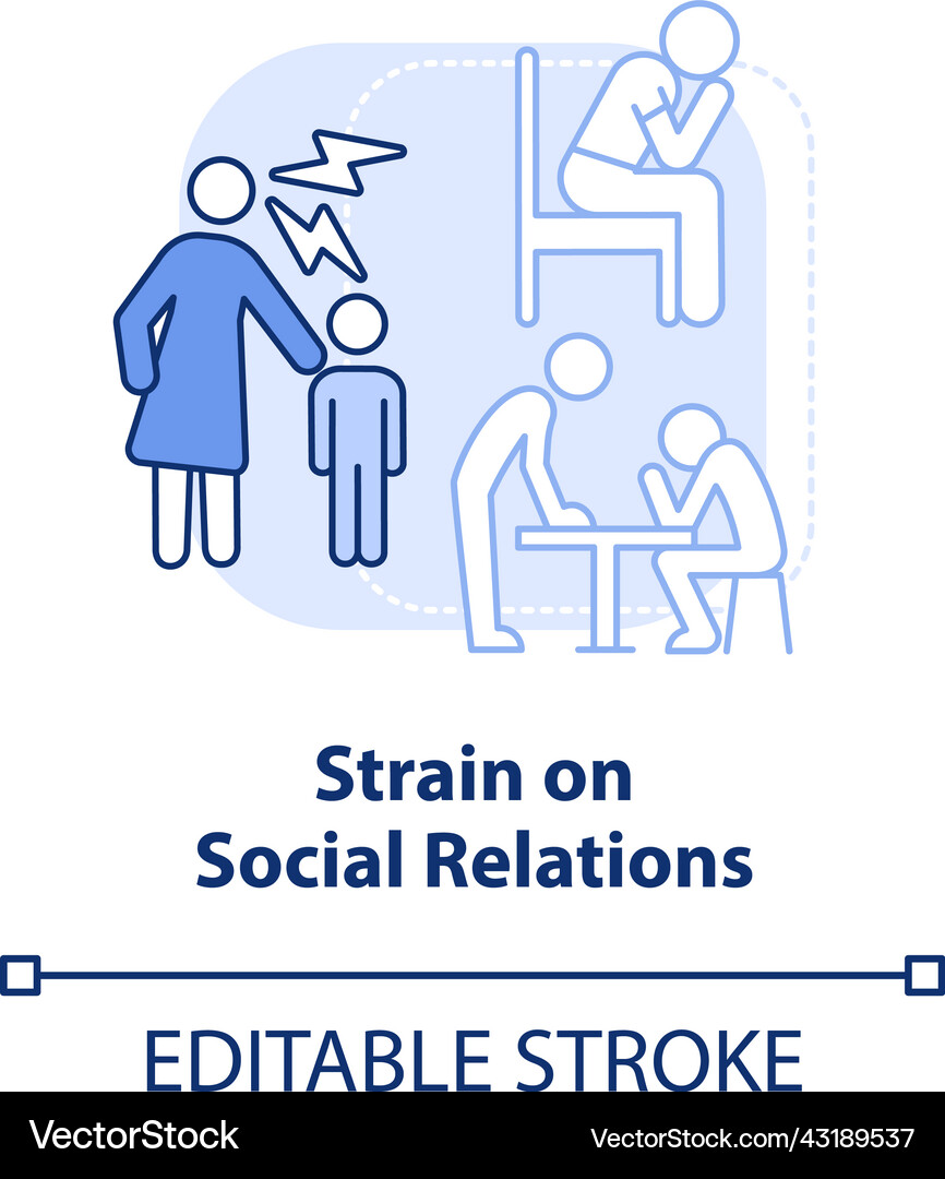 Strain on social relations light blue concept icon