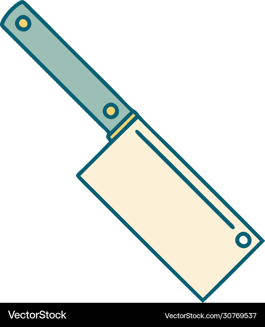 Tattoo style icon a meat cleaver Royalty Free Vector Image