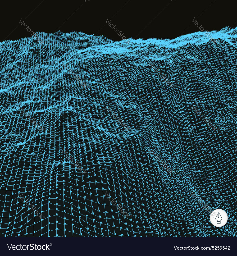 Abstract grid background water surface Royalty Free Vector