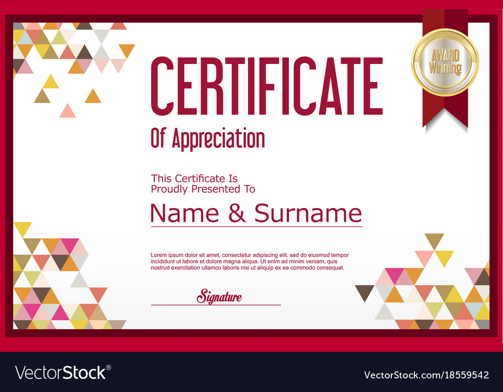 Certificate template abstract geometric design Vector Image Certificate template abstract geometric design Vector Image