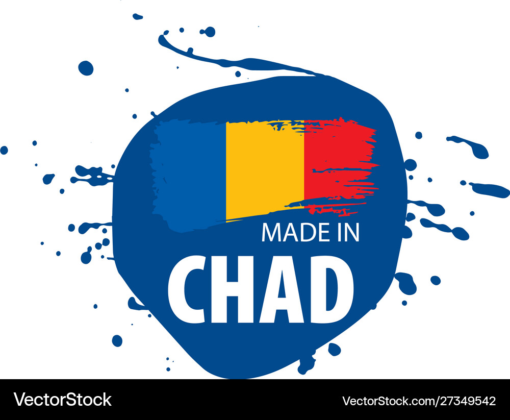 Chad flag on a white Royalty Free Vector Image