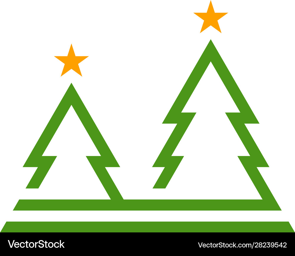 Christmas icon logo design template with many Vector Image