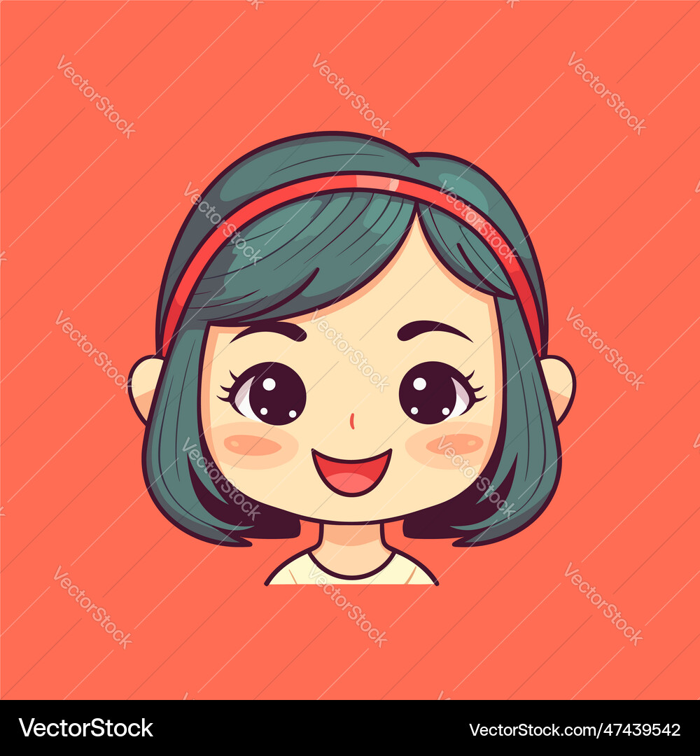 Cute smiling woman Royalty Free Vector Image - VectorStock