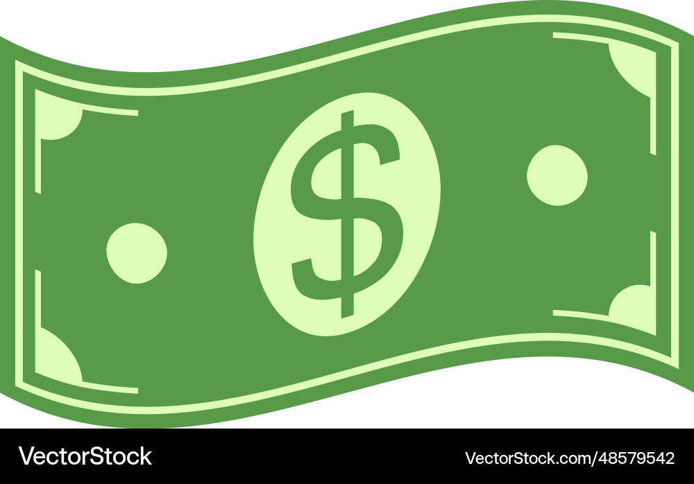 Dollar money bill sign banknotes prosperity Vector Image