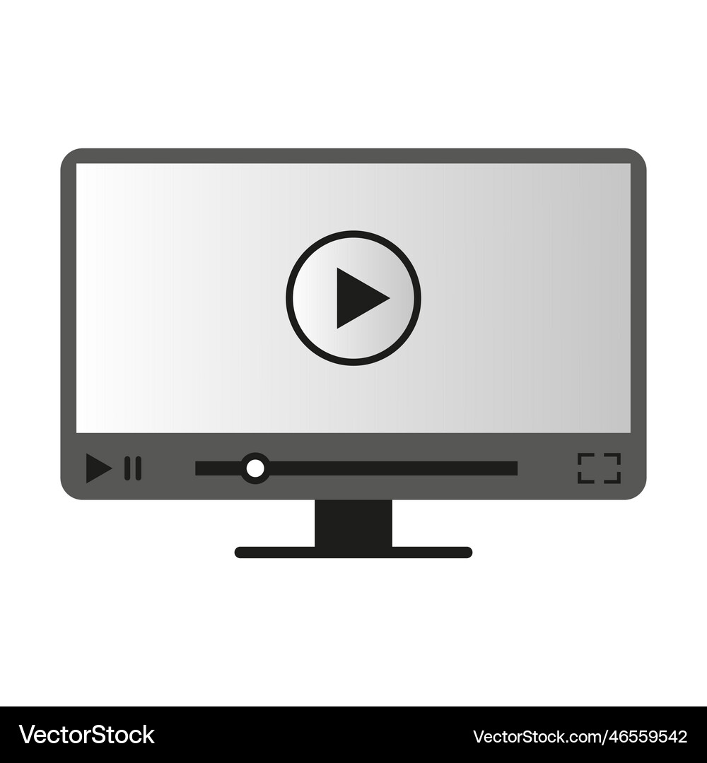 Icon monitor play button digital technology Vector Image