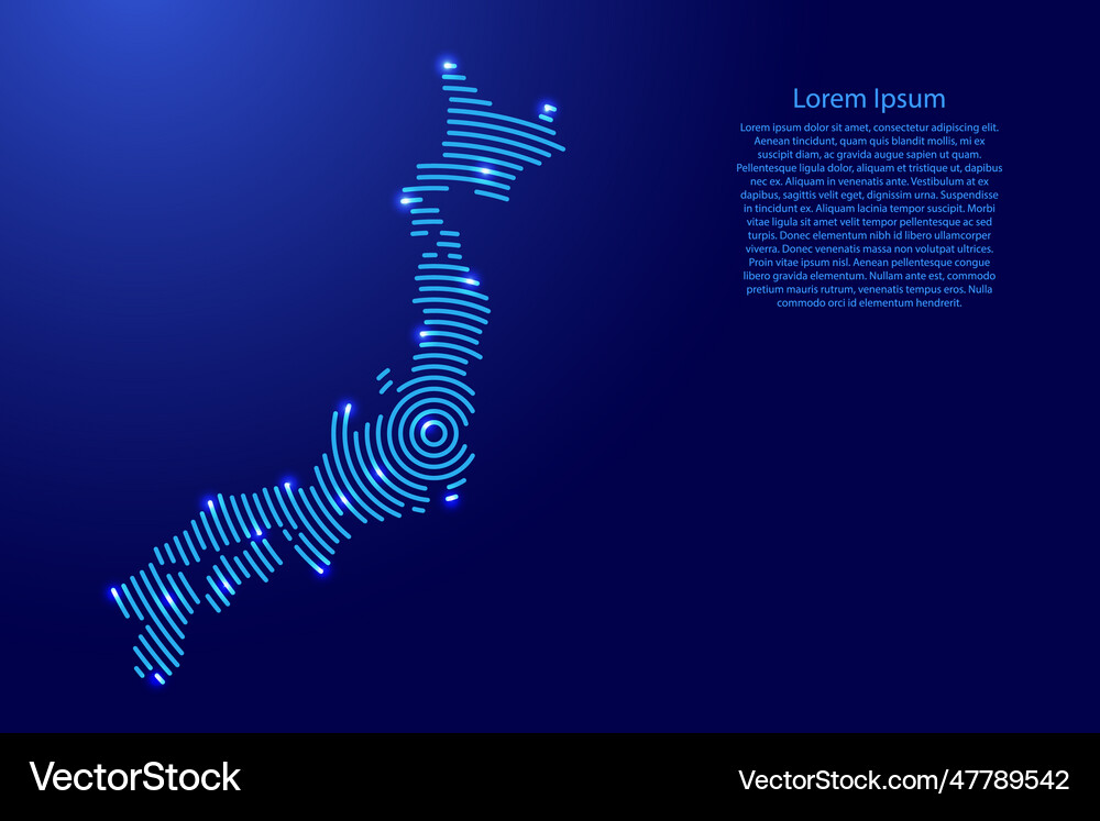 Japan map from futuristic concentric blue circles Vector Image
