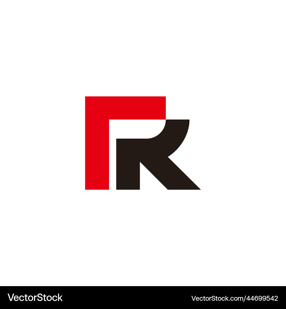Letter rk arrow simple colors logo Royalty Free Vector Image