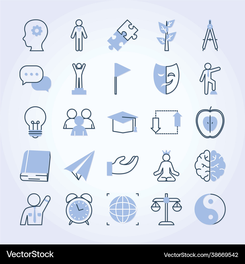 Life skills icon collection Royalty Free Vector Image