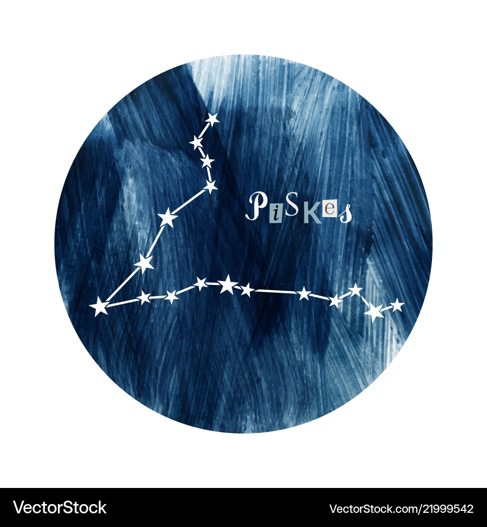 Pisces zodiac constellation Royalty Free Vector Image