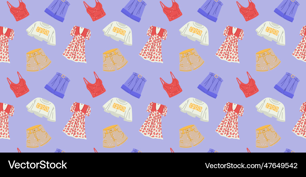 Seamless pattern with summer women s clothing Vector Image