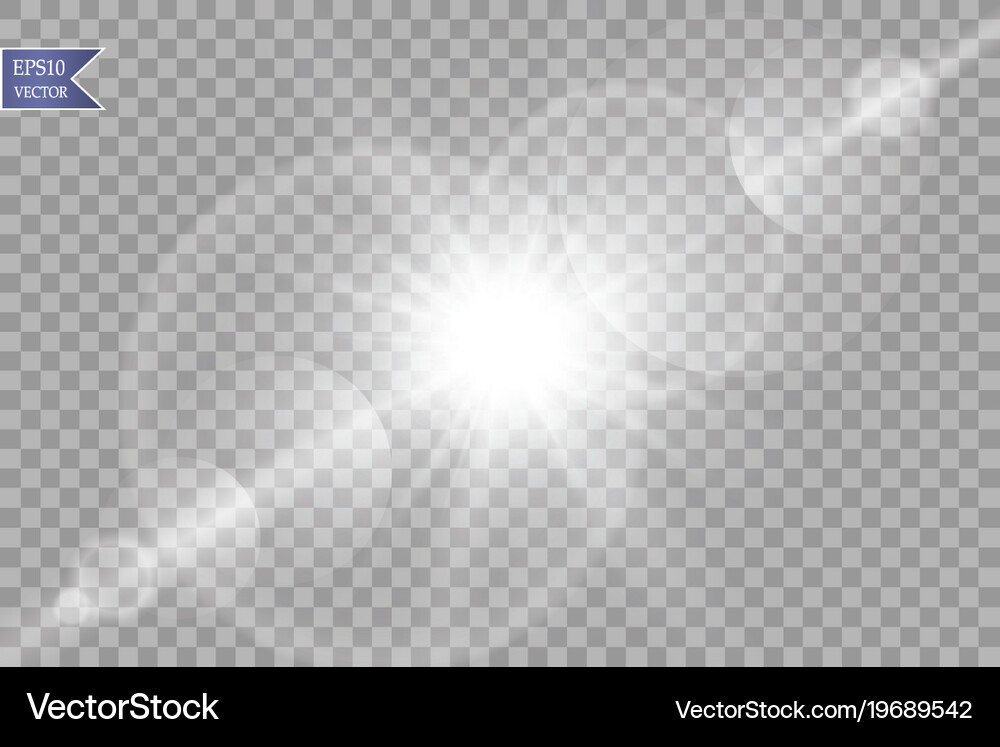 Transparentes Sonnenlicht Speziallinsen-Flack Vektorbild