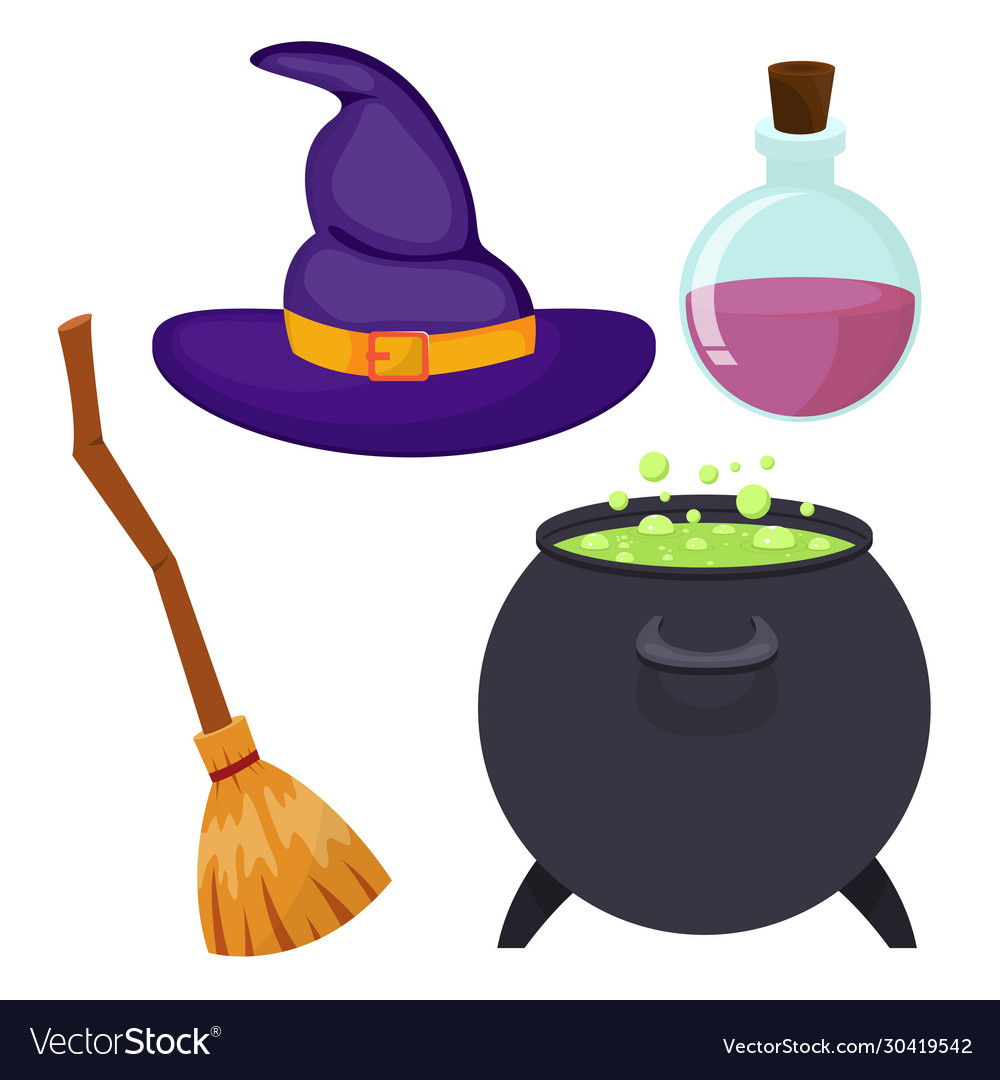 Witch elements pack Royalty Free Vector Image - VectorStock