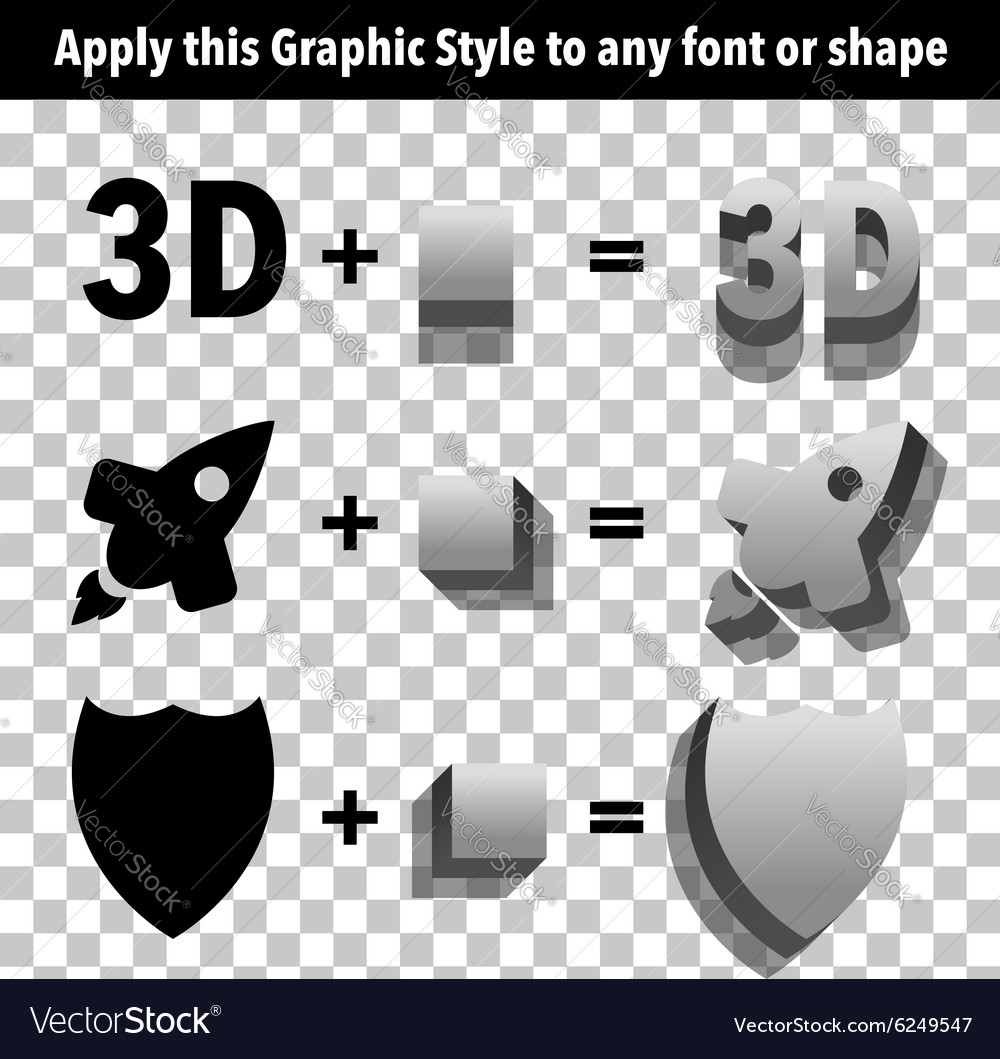 3d graphic styles Royalty Free Vector Image - VectorStock