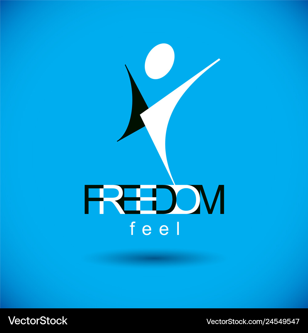 Abstract man with raised reaching up corporate Vector Image