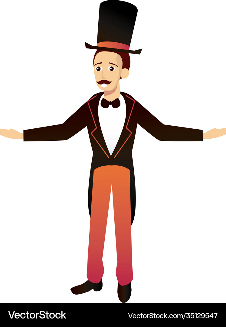 Circus ringmaster with suit character Royalty Free Vector