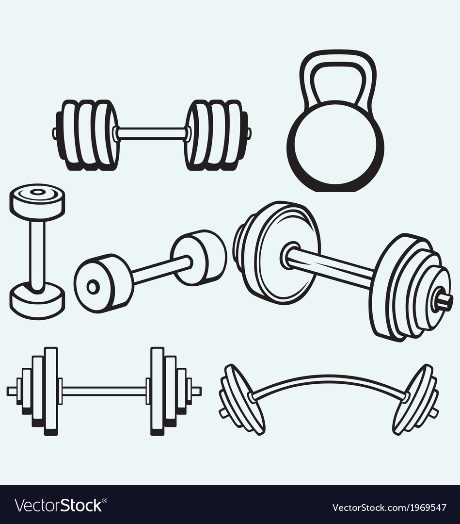 Dumbbells icons Royalty Free Vector Image - VectorStock
