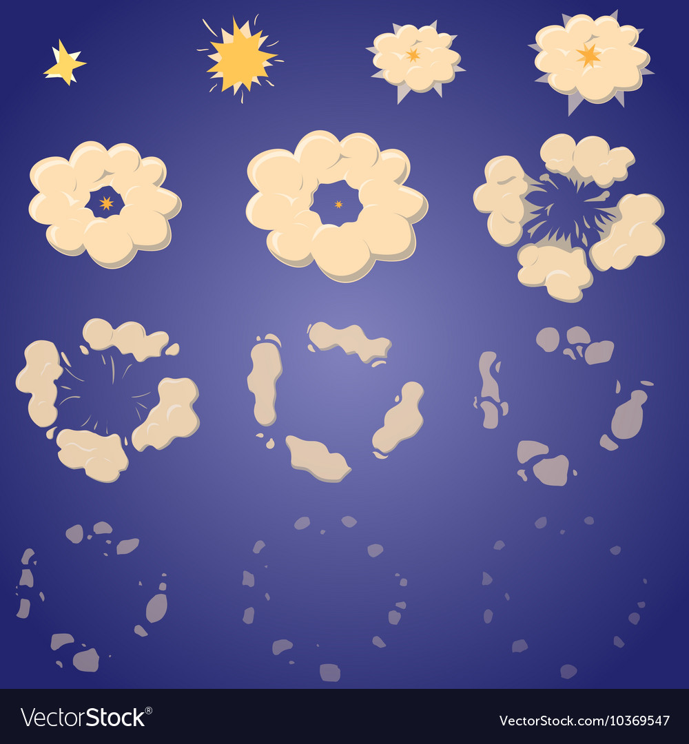 Explode effect animation Royalty Free Vector Image