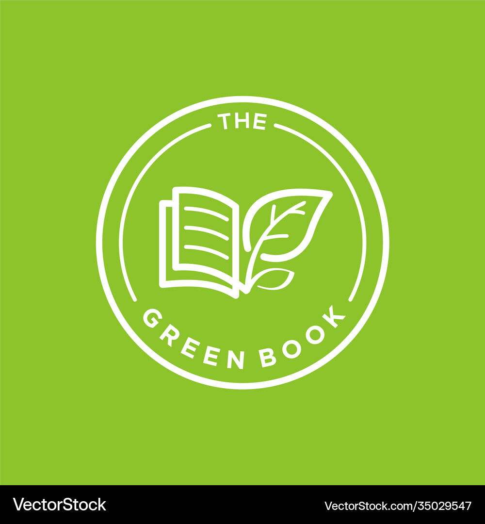 Green book logo design simple minimalist icon Vector Image