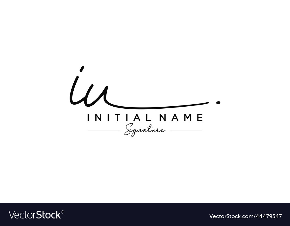Initial iu signature logo template hand drawn Vector Image