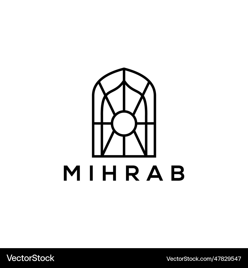 Islamic mosque mihrab logo simple and luxury Vector Image