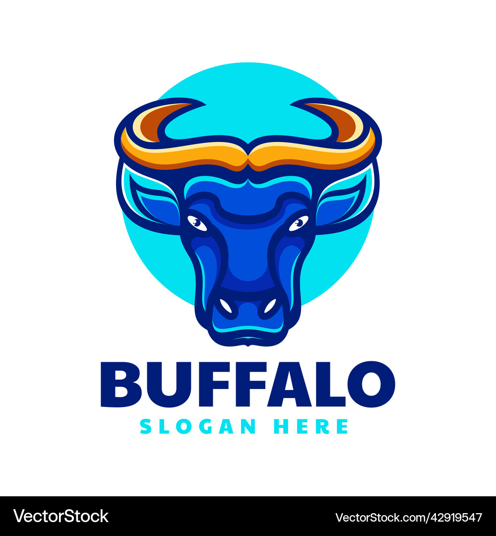 Logo bull simple mascot style Royalty Free Vector Image