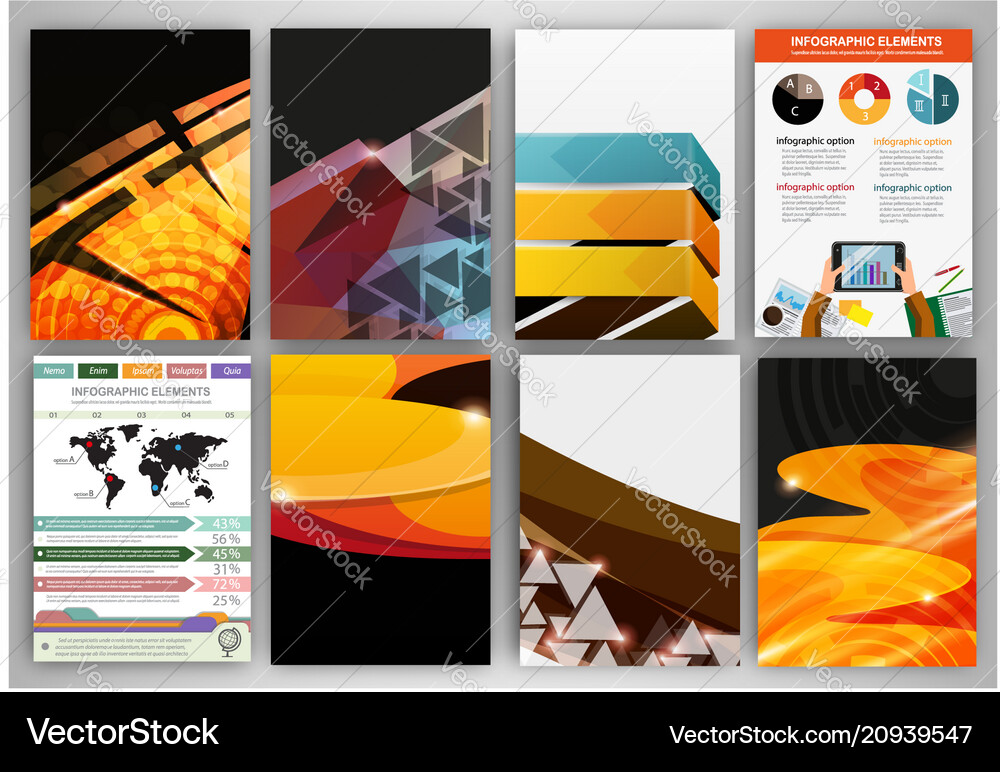 Orange backgrounds and abstract concept icons Vector Image
