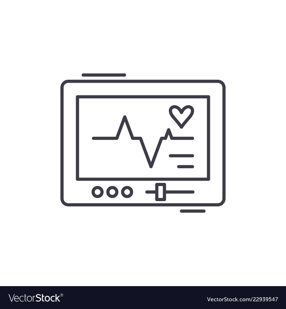 Pacemaker line icon concept Royalty Free Vector Image Pacemaker line icon concept Royalty Free Vector Image