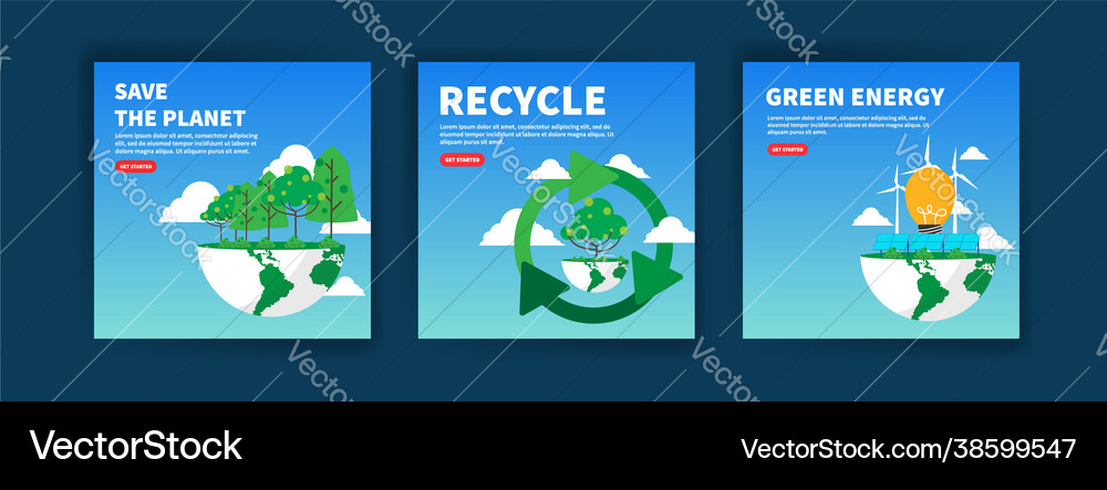 Save planet recycle green energy ecology Vector Image